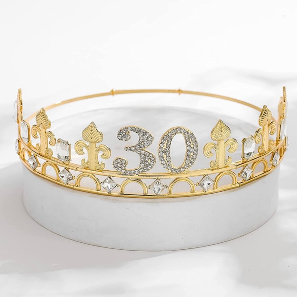 30th Birthday King Crown And Sash - Gem